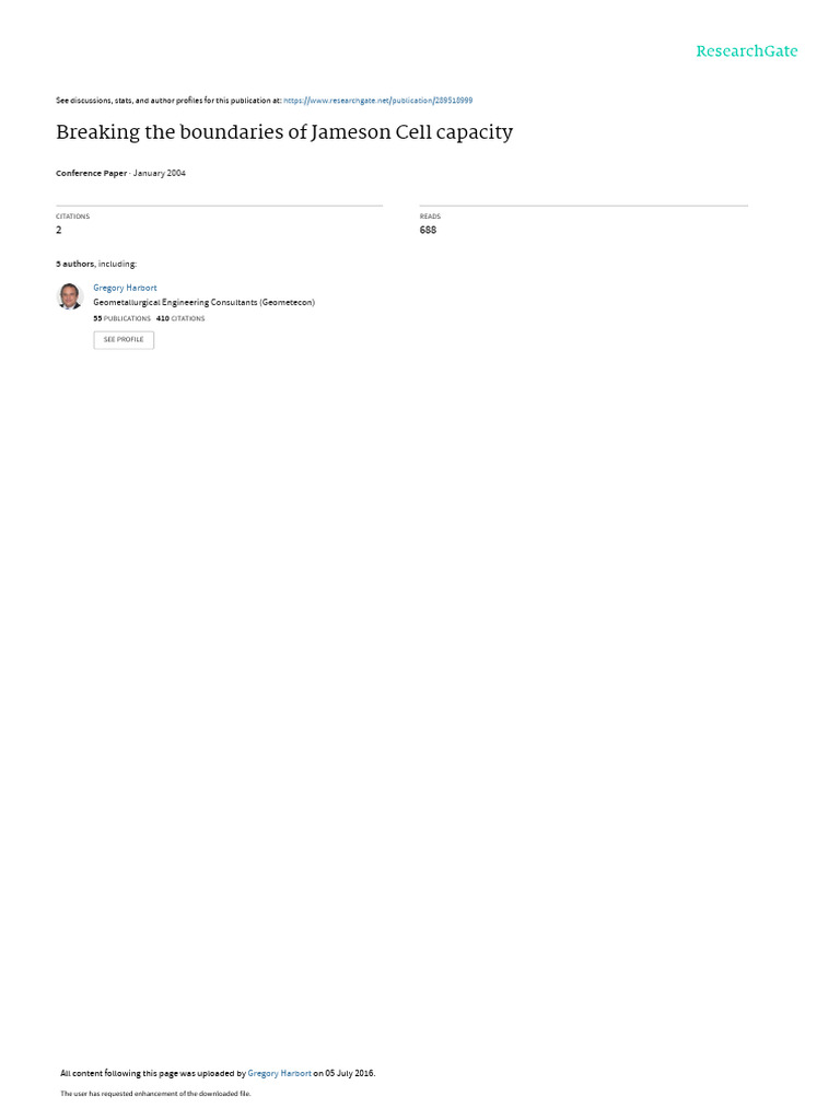 Breaking The Boundaries of Jameson Cell Capacity | PDF