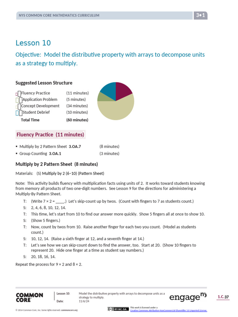 Math g3 m1 Topic C Lesson 10 | PDF | Multiplication | Creative Commons ...