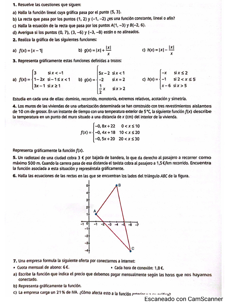 1b Ejercicios de Funciones | PDF