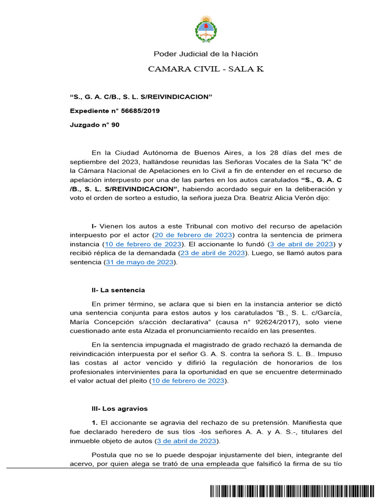 Fallo | PDF | Sentencia (ley) | Apelación