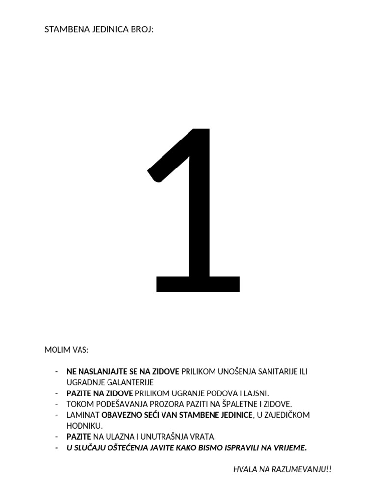 Brojevi Stanova | PDF