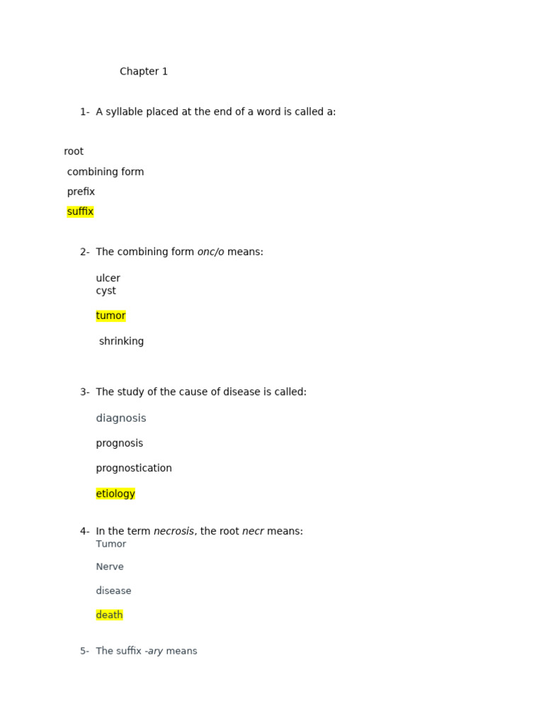Chapter 1 Medical Terminology | PDF | Geriatrics | Gastroenterology