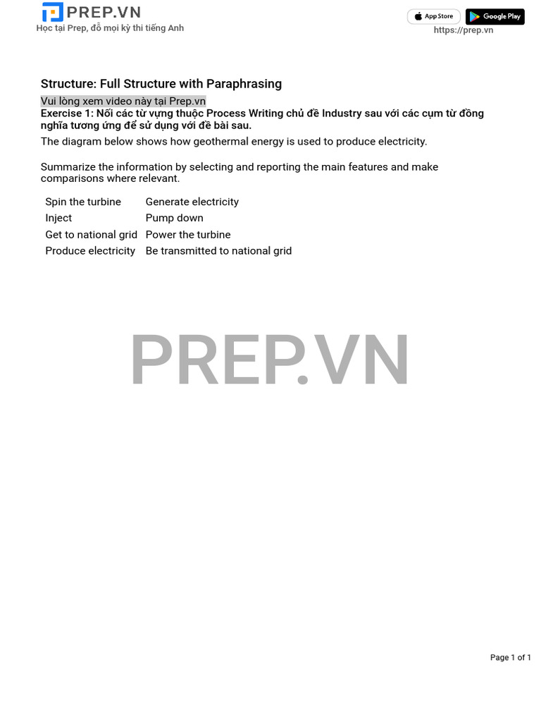 Prep - VN: Structure: Full Structure With Paraphrasing | PDF
