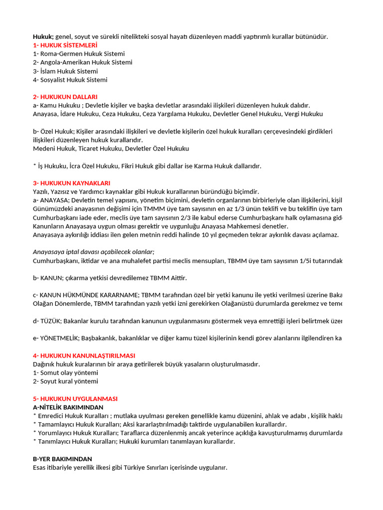 D03 Hukuk Ders Notlari | PDF