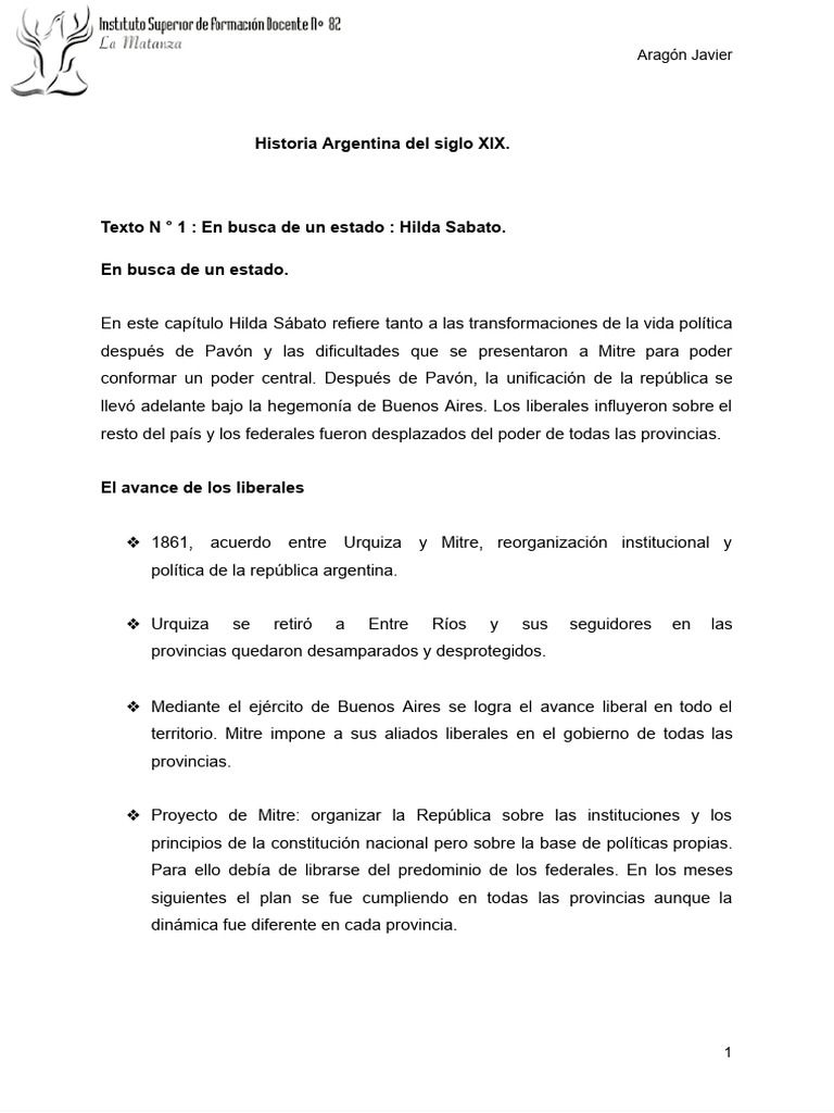 Historia Política de Argentina en el XIX | PDF | Economias