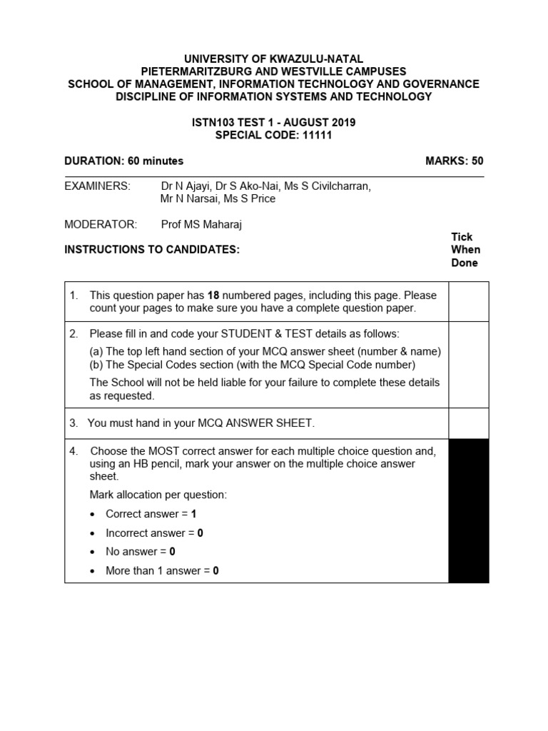 2019 ISTN103 Test 1 | PDF | Programming Language | Html Element