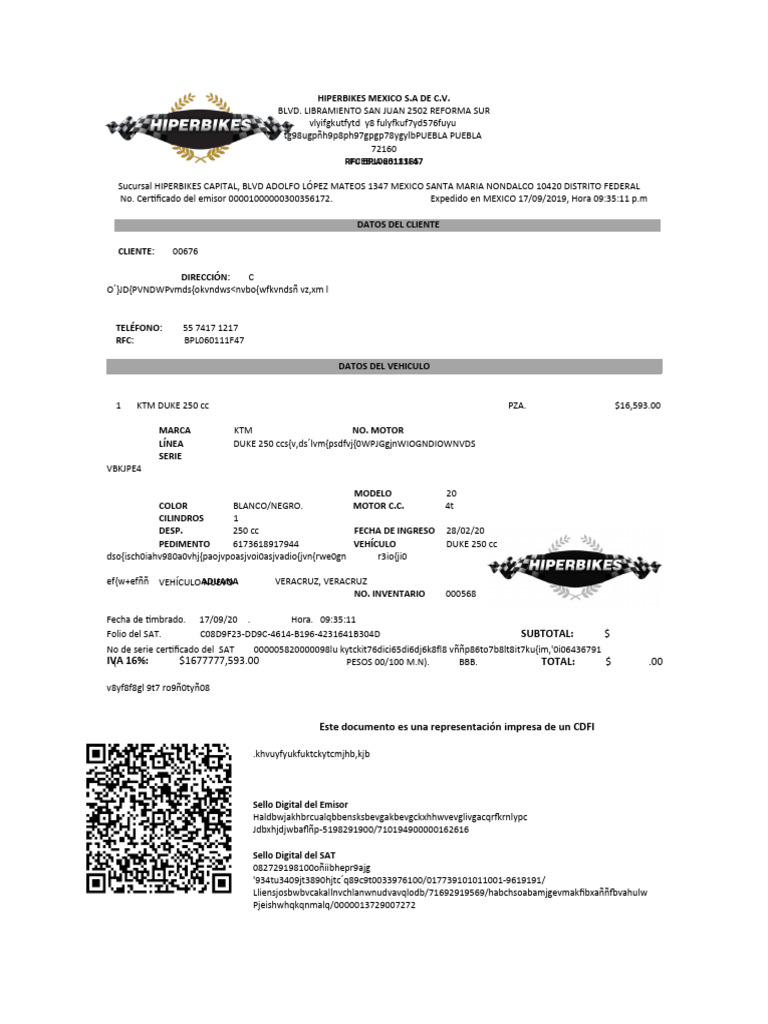 Tuxtla Gutierrez, Chis.: Factura | PDF