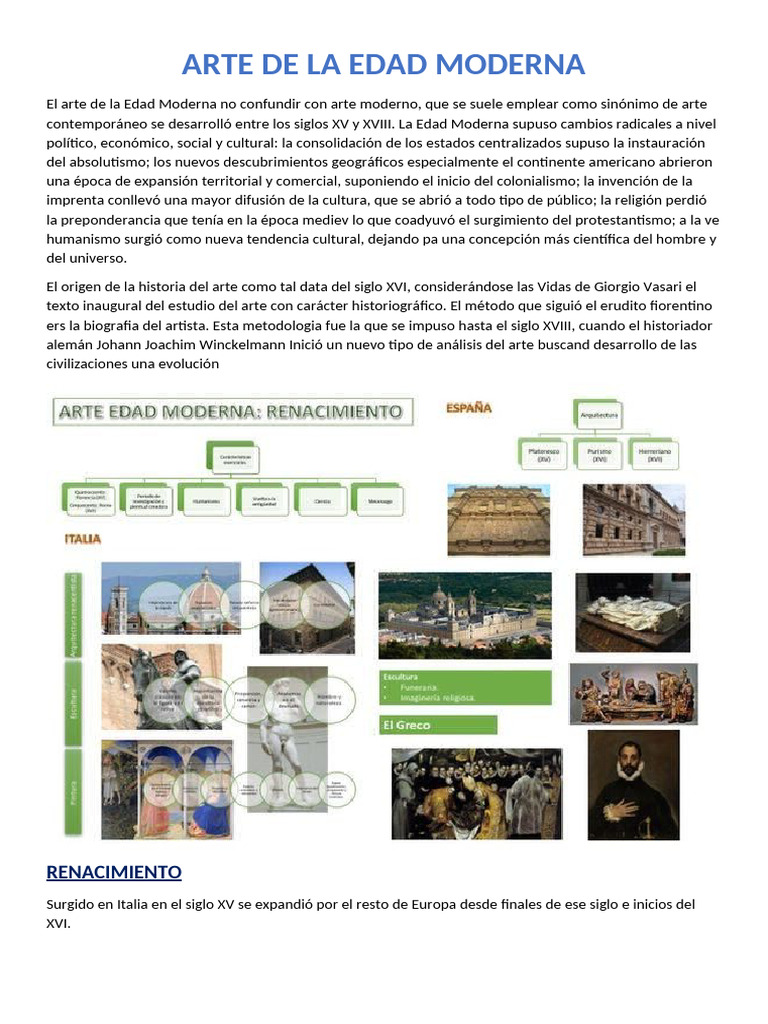 Arte y Arquitectura Renacentista | PDF | Renacimiento | Período moderno ...
