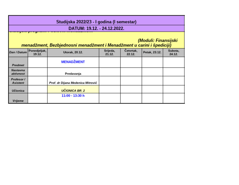 2216 - I Godina - Poslovni Menadzment | PDF