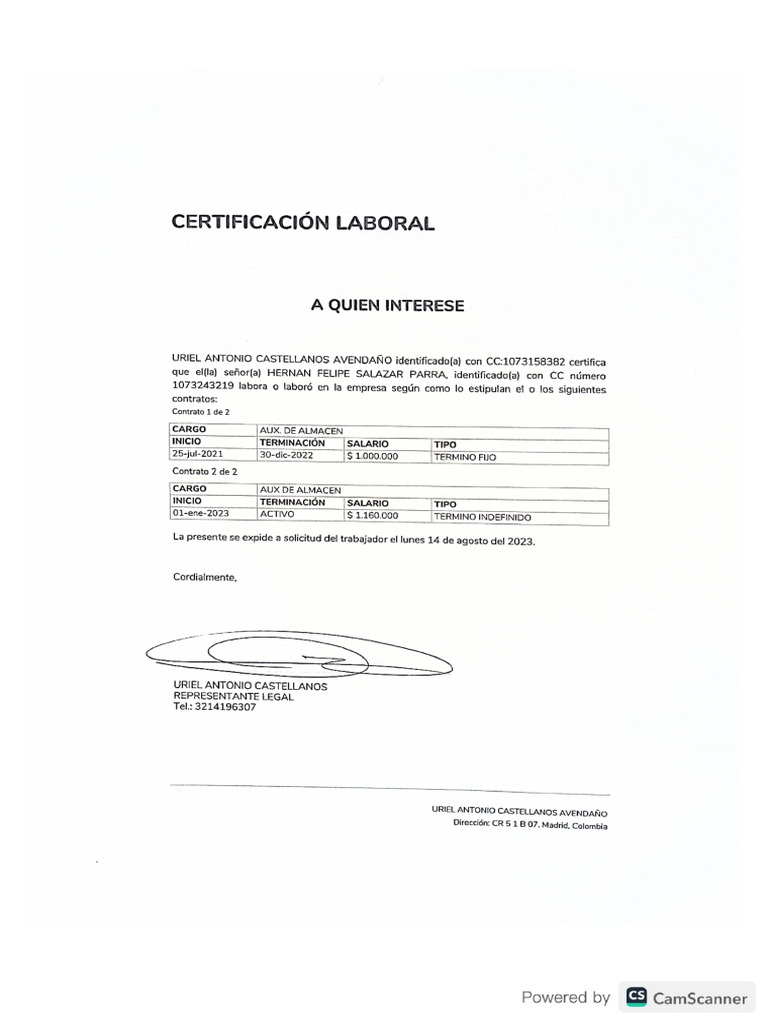 Carta Laboral | PDF