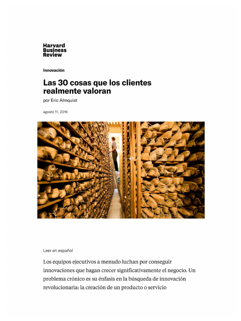 Las 30 Cosas Que Los Clientes Realmente Valoran | PDF