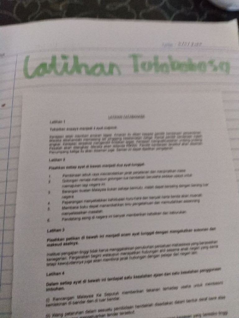 Latihan Tatabahasa | PDF
