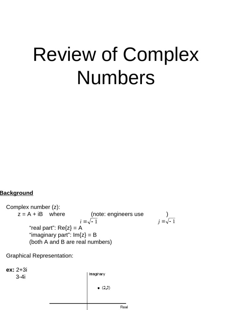 Lecture 1-Review of Complex Numbers | PDF | Matrix (Mathematics) | Geometry