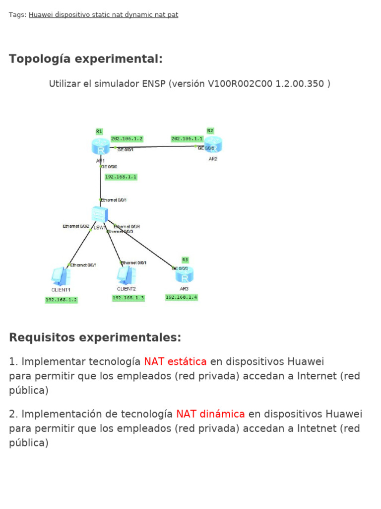 Nat Dinamico Texto Español1 Chino1 | PDF | Dirección IP | Informática