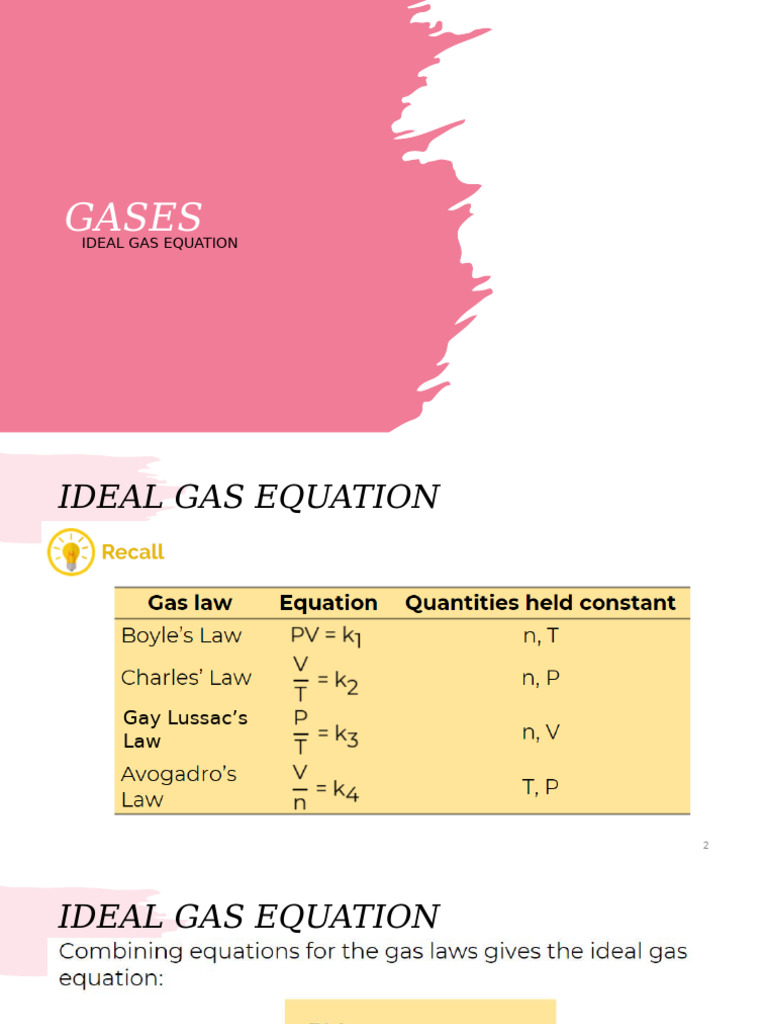GASES-ideal-gas | PDF | Gases | Pressure