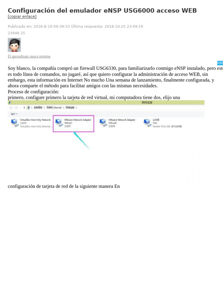Configuración Del Emulador eNSP USG6000 Acceso WEB | PDF