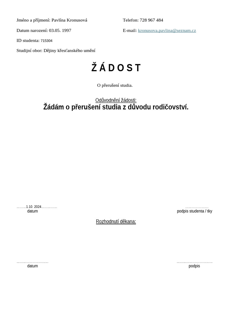 KTF 63 Version1 Obecna - Zadost 1 | PDF