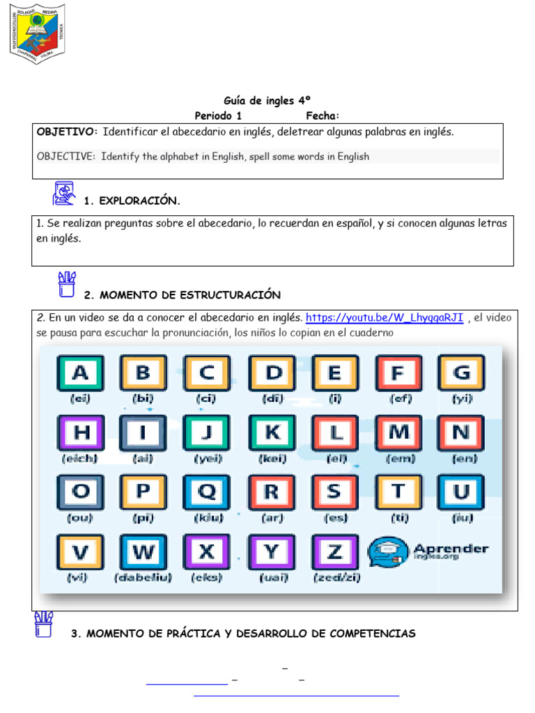 Guía de Inglés para 4º Grado en Tolima | PDF | Lingüística