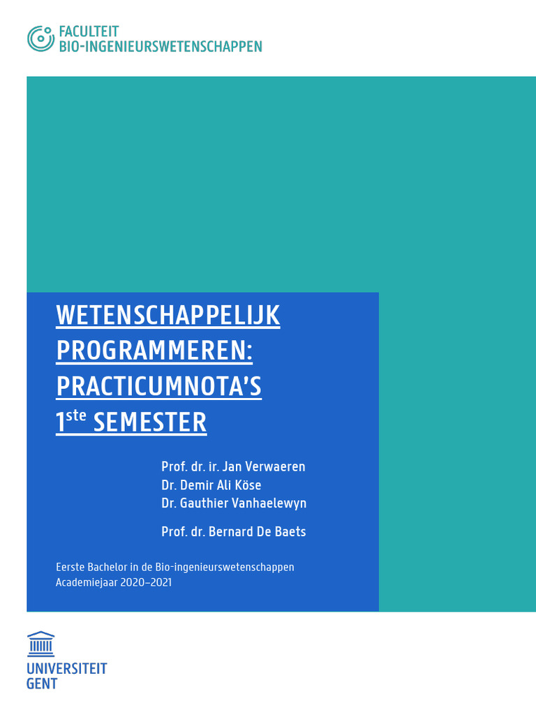 Wetenschappelijk Programmeren | PDF