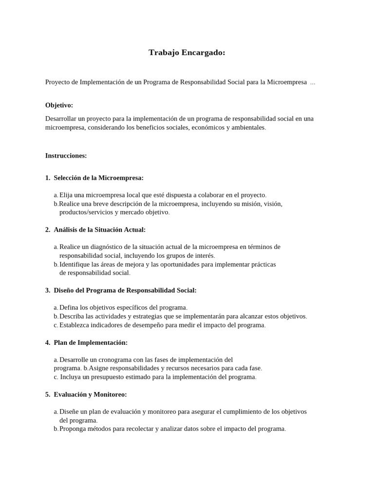 Programa de RSE para Microempresa Local | PDF