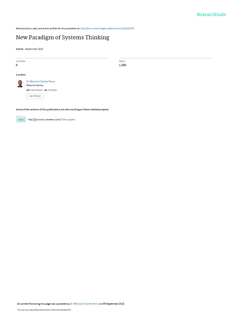 Leadership Systems Thinking Paradigm Model | PDF | Paradigm | Leadership