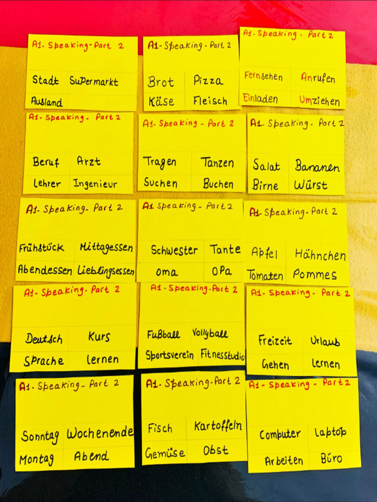 A1 Speaking - Part 2 - Words | PDF