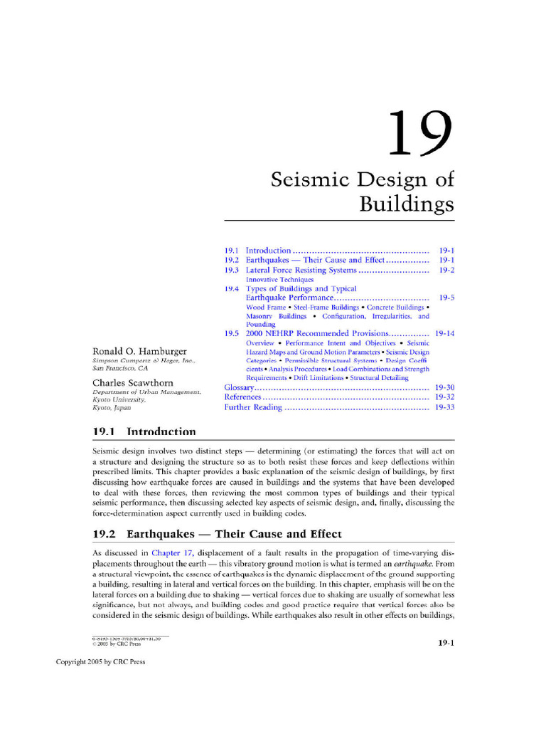 Part 19 Seismic Design of Builings | PDF