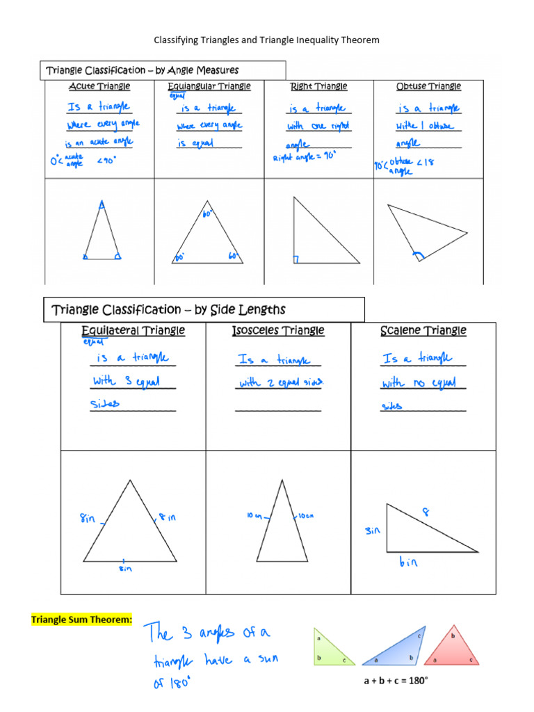 1 Classifying_Triangles_and_Triangle_Inequality_Theorem_Notes | PDF ...