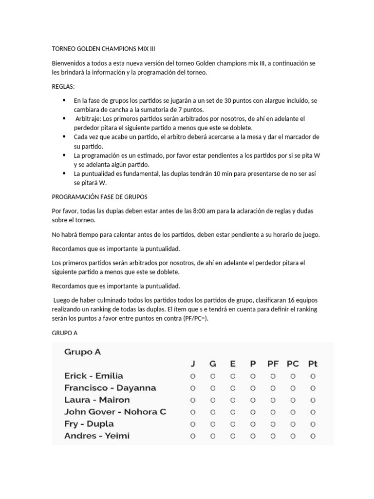 Torneo Mixto. III | PDF | Deportes | Asociación de Futbol