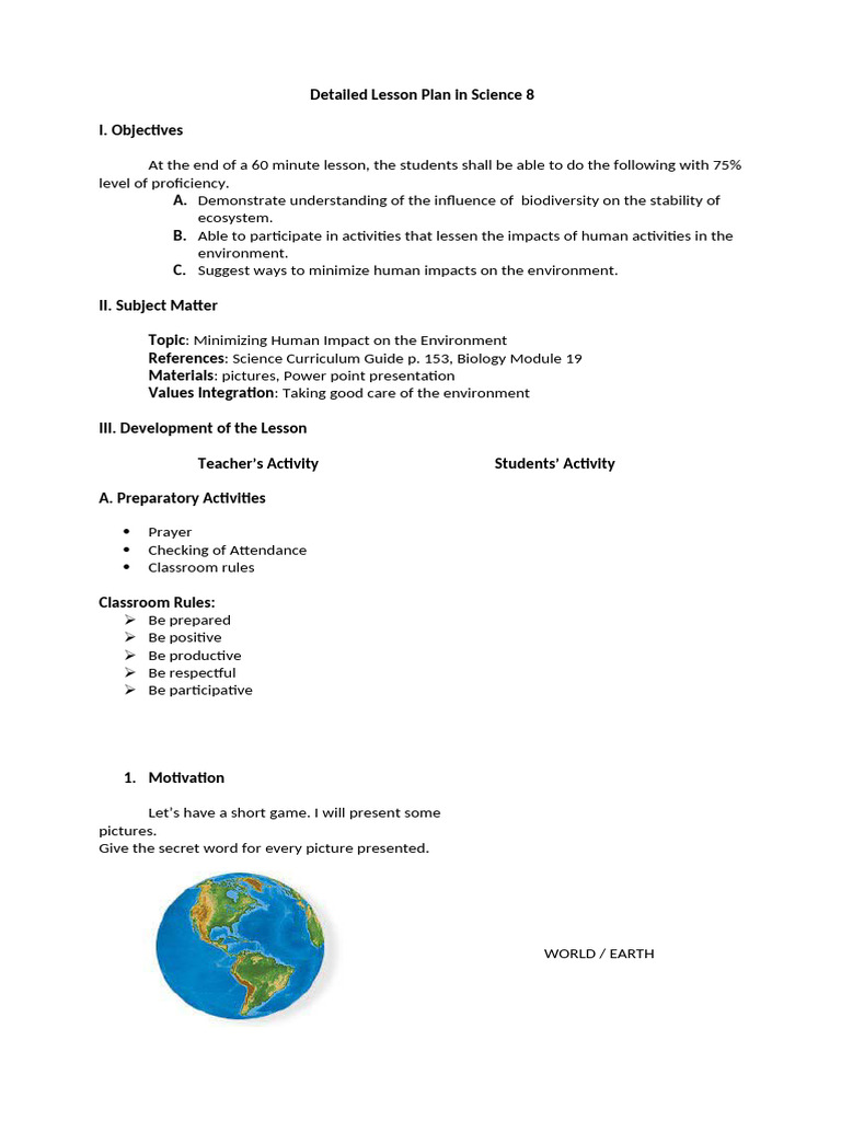 Detailed Lesson Plan in Science 8 | PDF | Climate Change | Natural ...