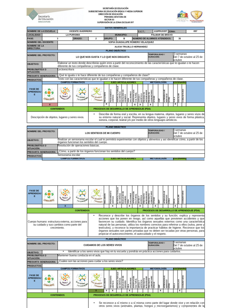 Planeación Quincenal 2° B - 7 de Octubre Al 18 de Octubre de 2024 | PDF ...