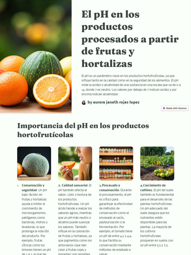 Importancia del pH en Alimentos | PDF | Gusto | Ph