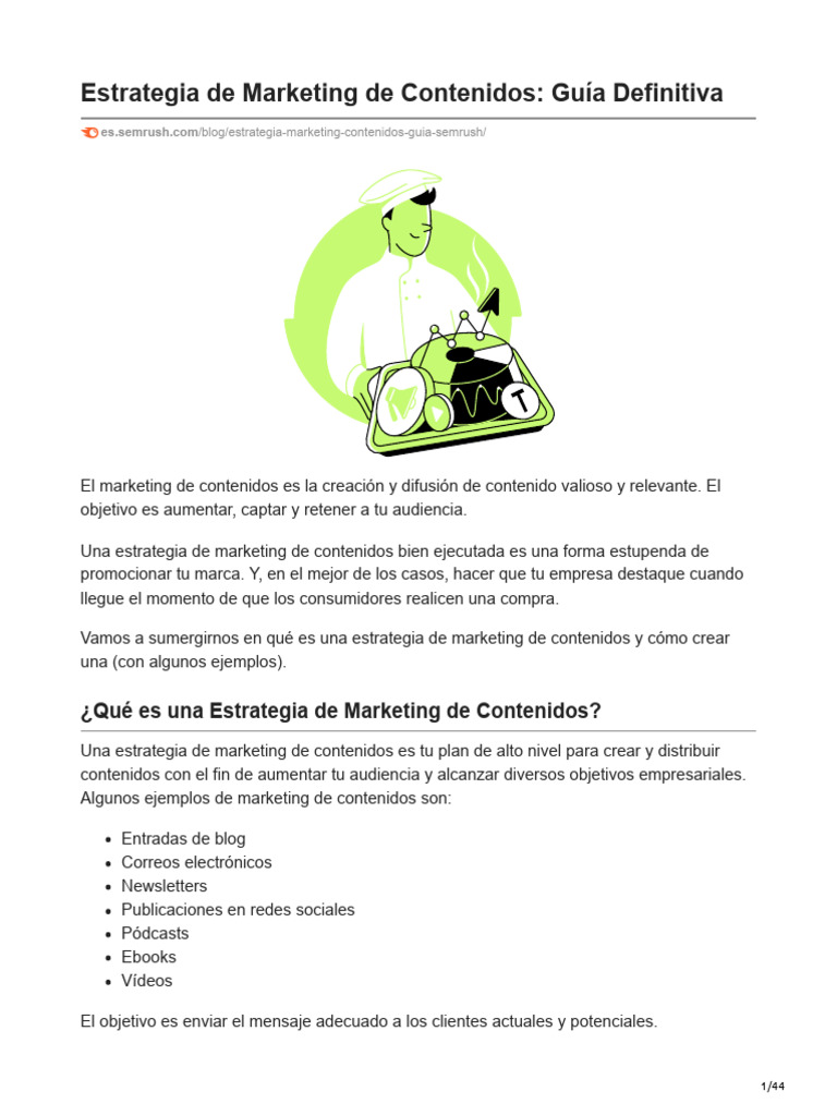 Guía Definitiva para Crear Una Estrategia de Marketing de Contenidos | PDF | Marketing ...
