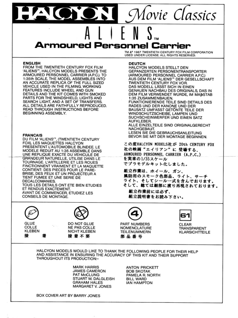 Halcyon Aliens Armoured Personnel Carrier NoNone | PDF