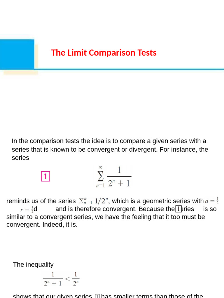 The Limit Comparison Test | PDF | Series (Mathematics) | Calculus