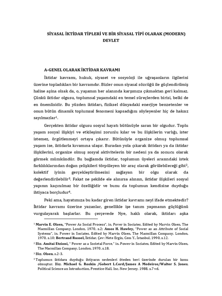 Nihat Bulut - Siyasal İktidar Tipleri Ve Bir Siyasal İktidar Olarak (Modern) Devlet (S) | PDF
