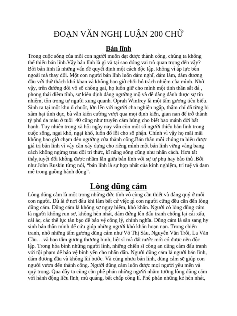 Oan Van Nghi Luan 200 Chu | PDF