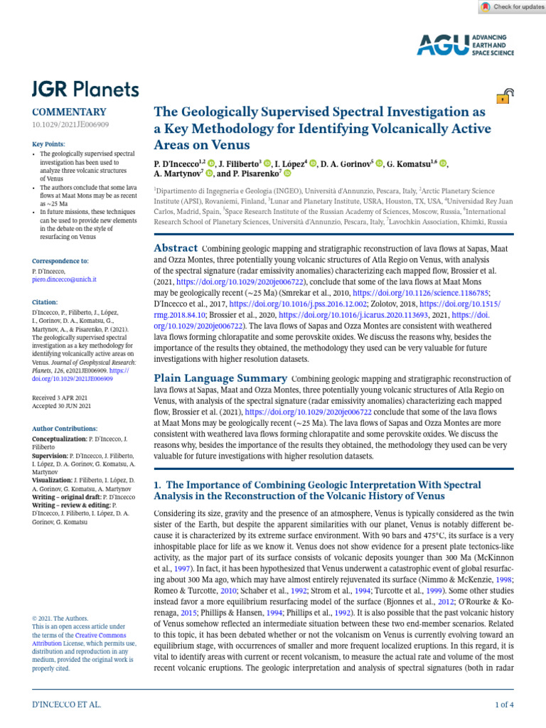 The Geologically Supervised Spectral Investigation As A Key Methodology ...