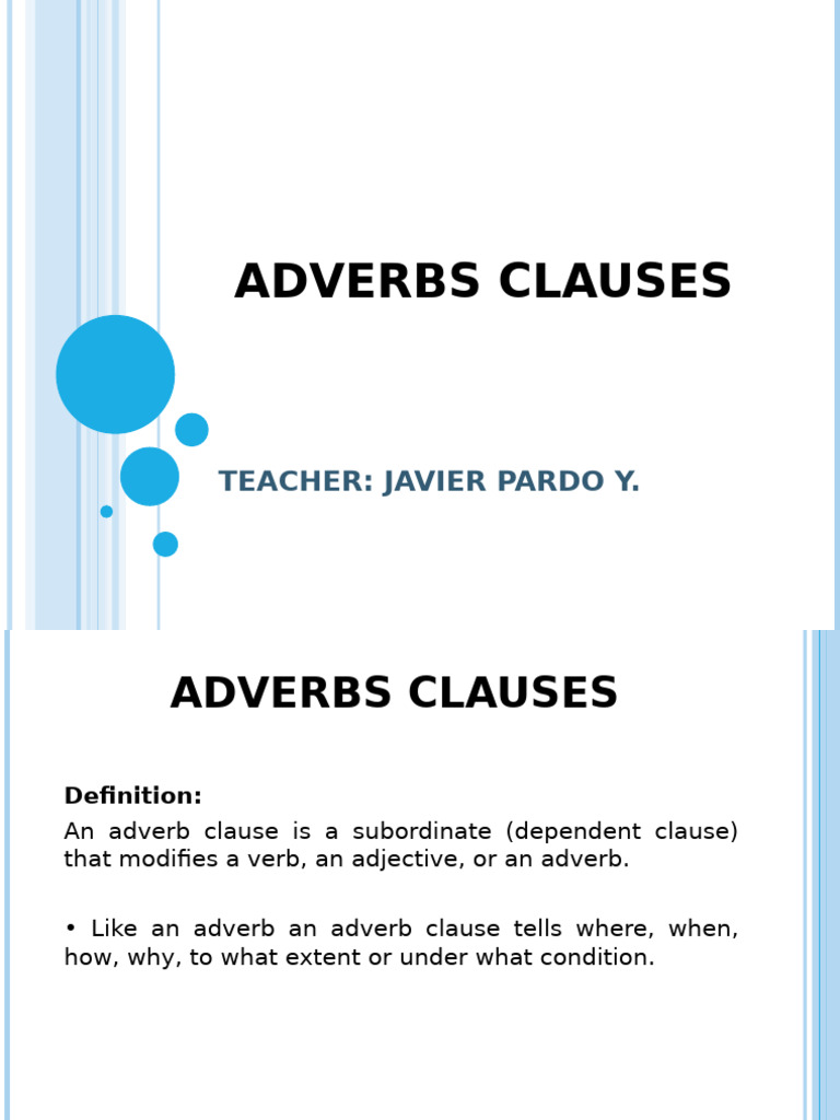 Sixth Week Adverbs Clause Unac - To Send | PDF | Adverb | Semantics