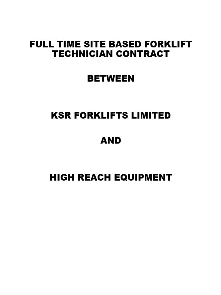 Forklift Maintenance Contract Agreement | PDF | Justice | Crime & Violence
