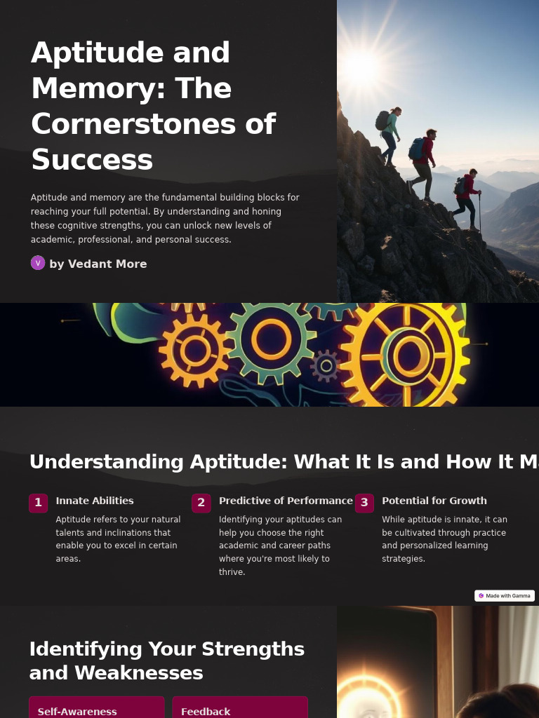 Aptitude and Memory The Cornerstones of Success 2 | PDF | Memory | Learning
