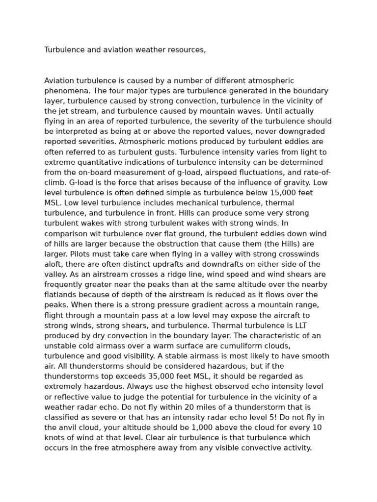 Understanding Aviation Turbulence Types | PDF | Weather Forecasting | Wound