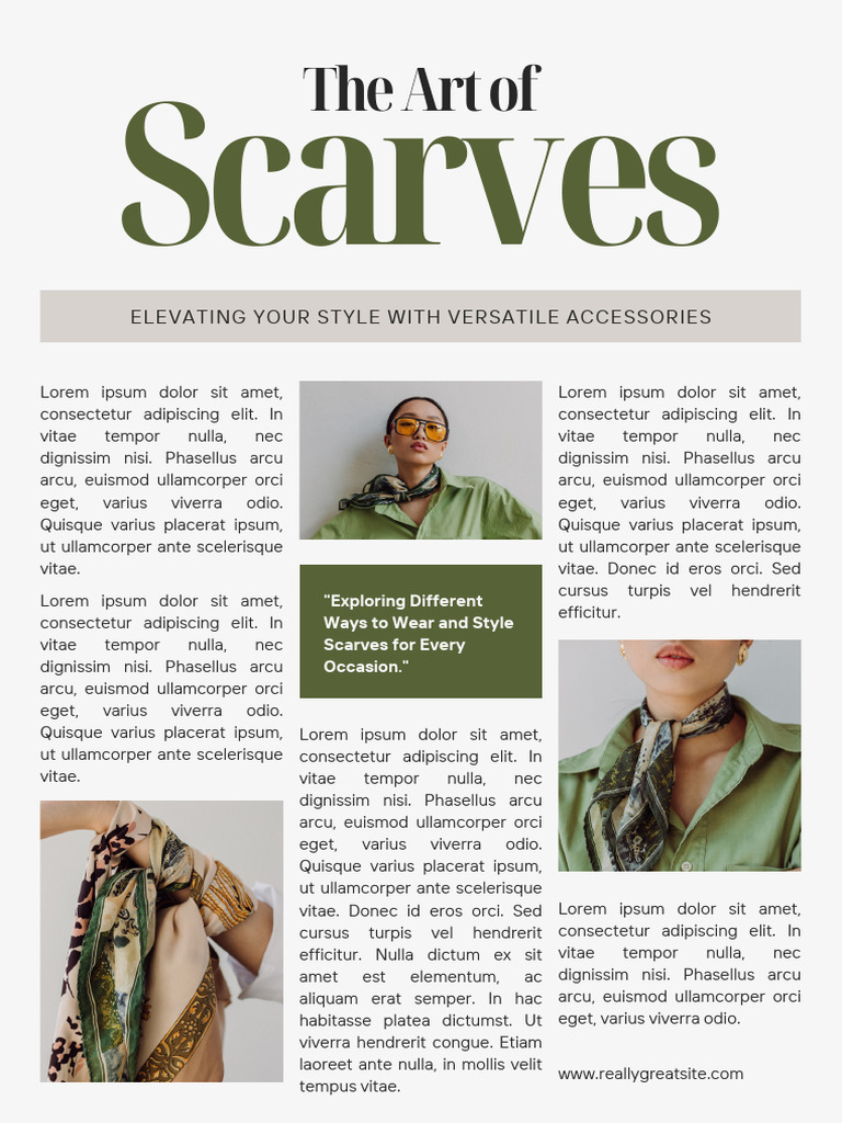 Green and Beige Simple Elegant Fashion Article Page A4 Document | PDF