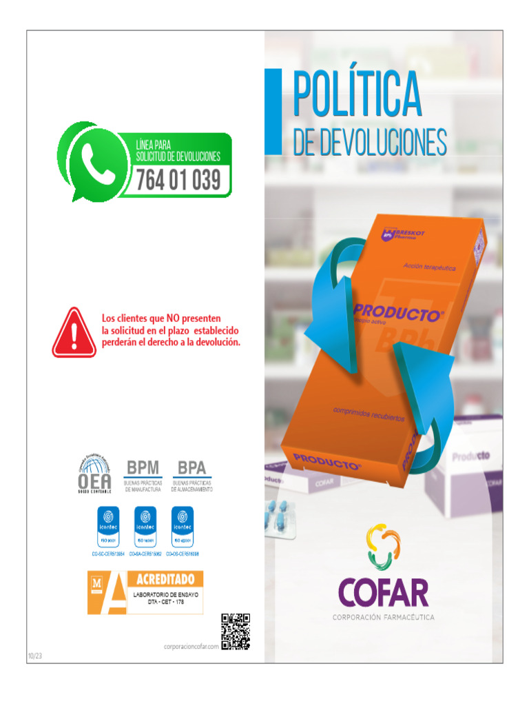 Política de Devoluciones COFAR | PDF
