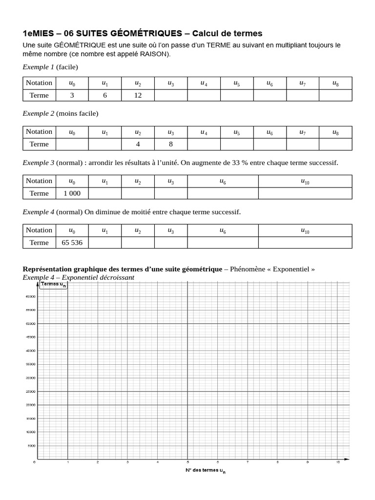 Calcul de Suites Géométriques | PDF | Mathématiques