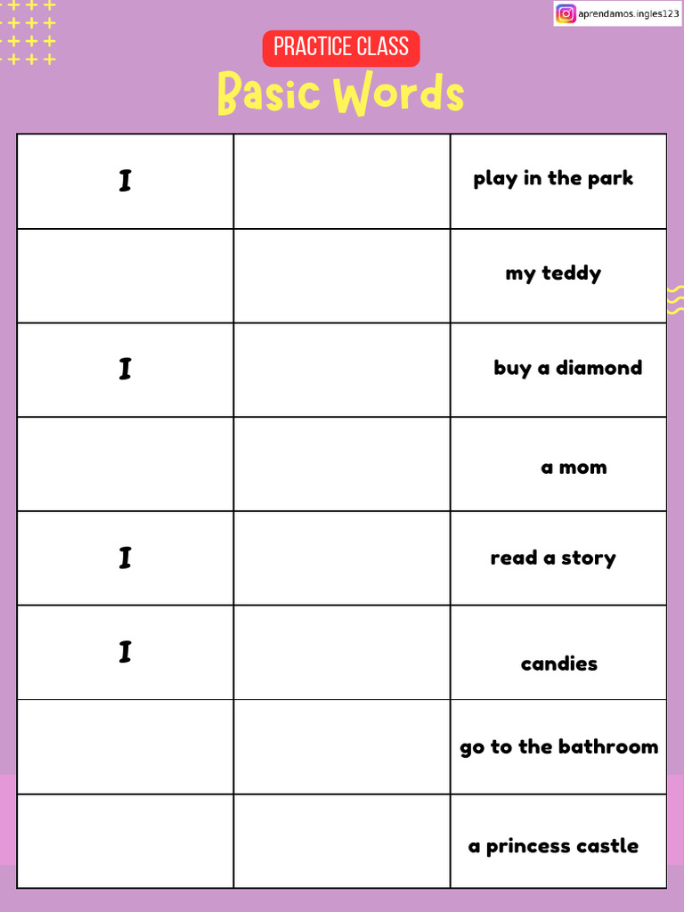 Basic Words Practice Class | PDF