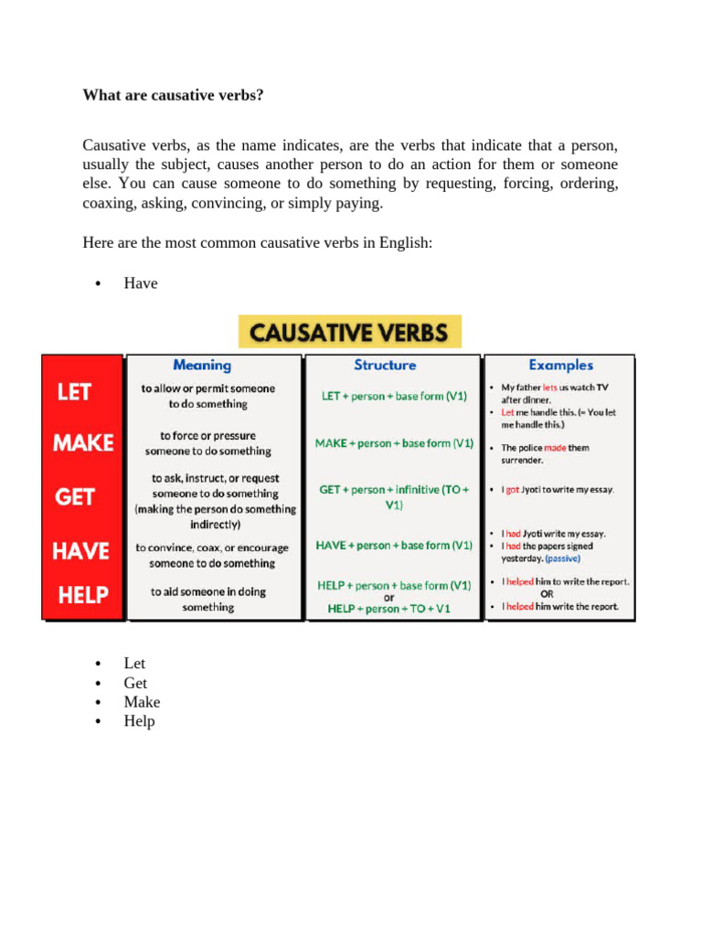 Causatives | PDF | Verb | Grammatical Tense