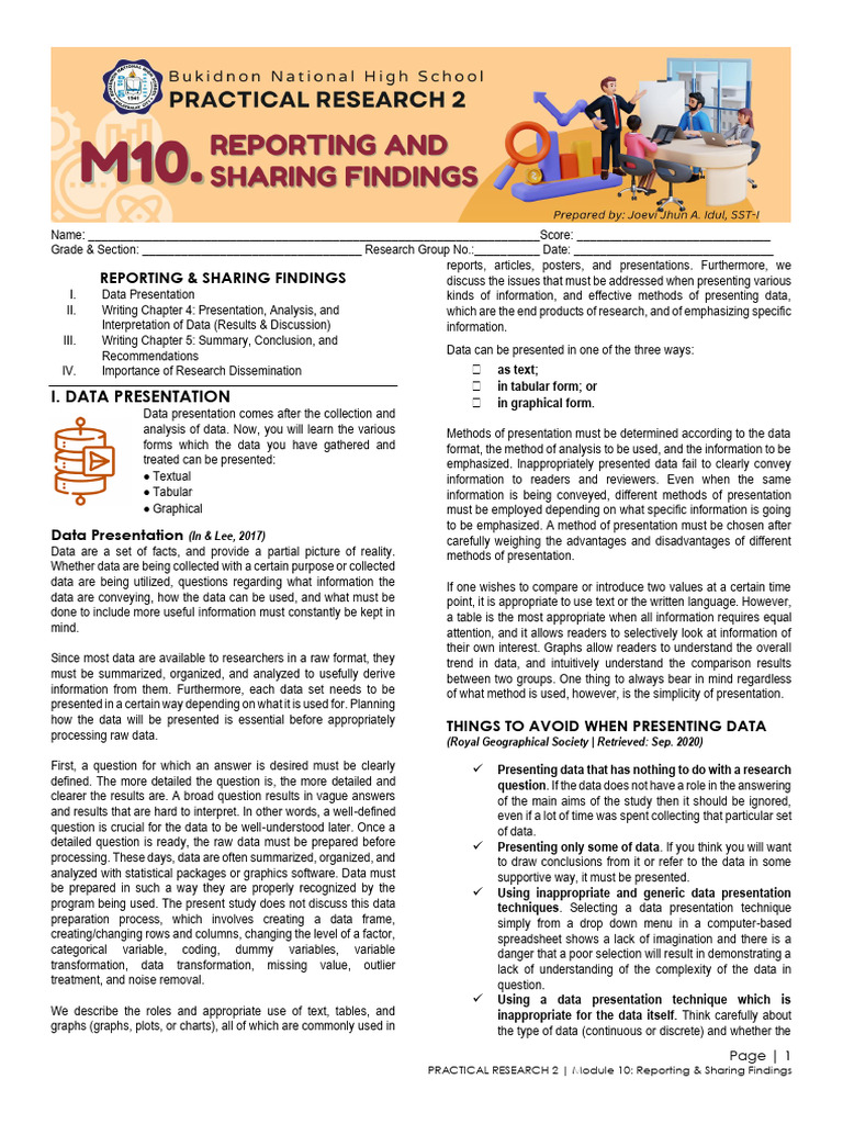 PR2 M10 Reporting and Sharing Findings JJAI | PDF | Chart | Pie Chart