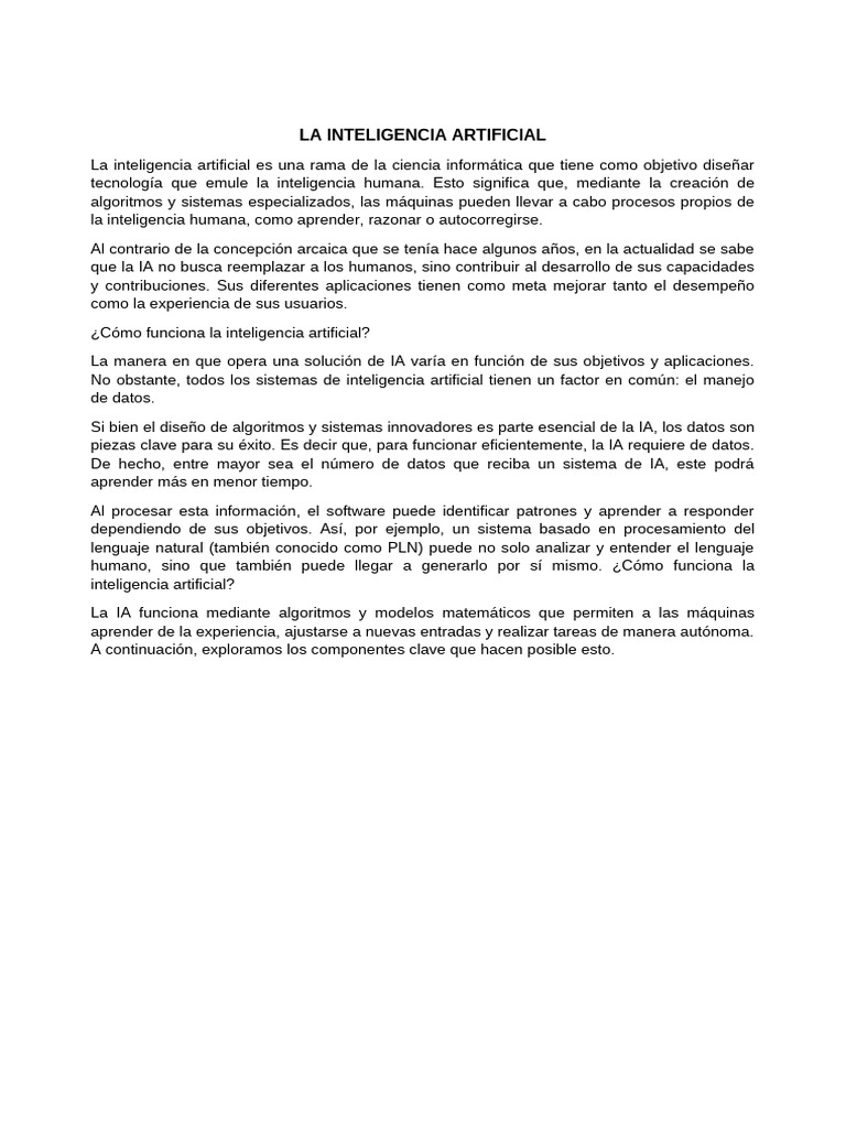 IA: Algoritmos y Datos Clave | PDF