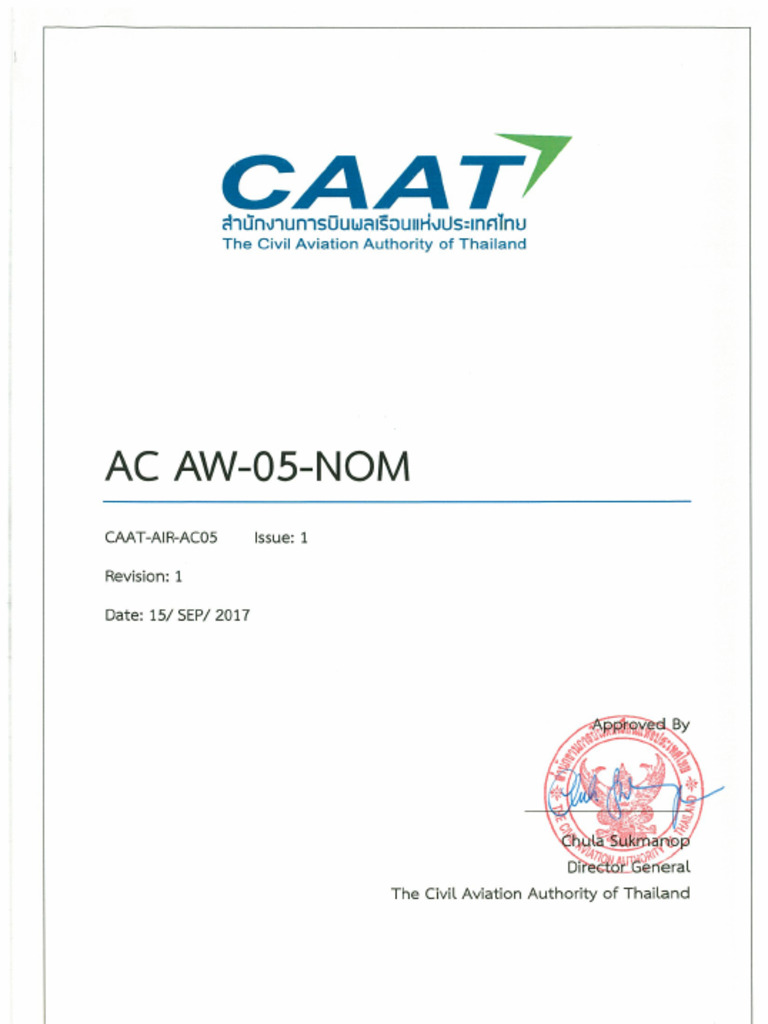AC AW 05 NOM Rev.01 Signed | PDF | Nondestructive Testing | Audit